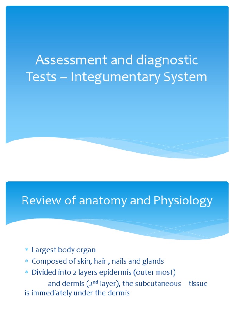 Assess and Diagnose the Integumentary System | PDF | Integumentary ...