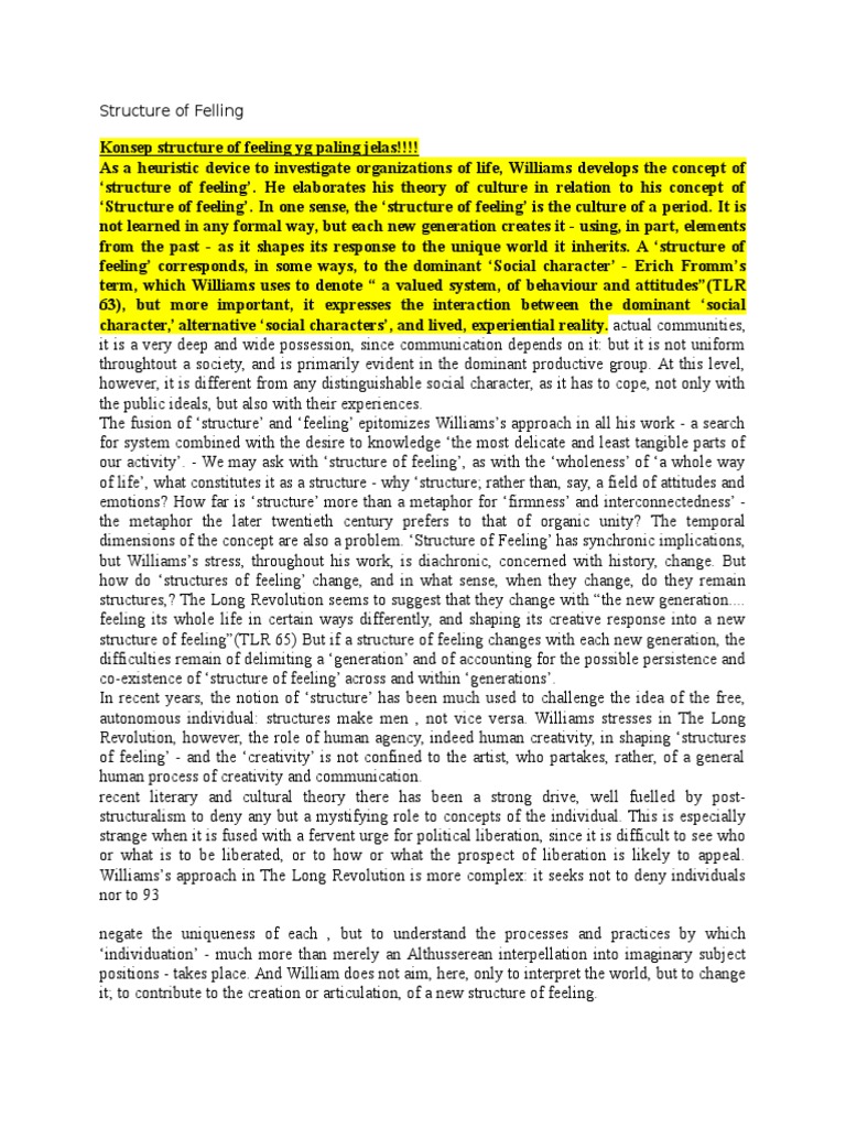 Structure of Felling | PDF | Consciousness | Emotions