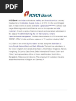 ICICI Bank Profile | PDF | Banking | Banks