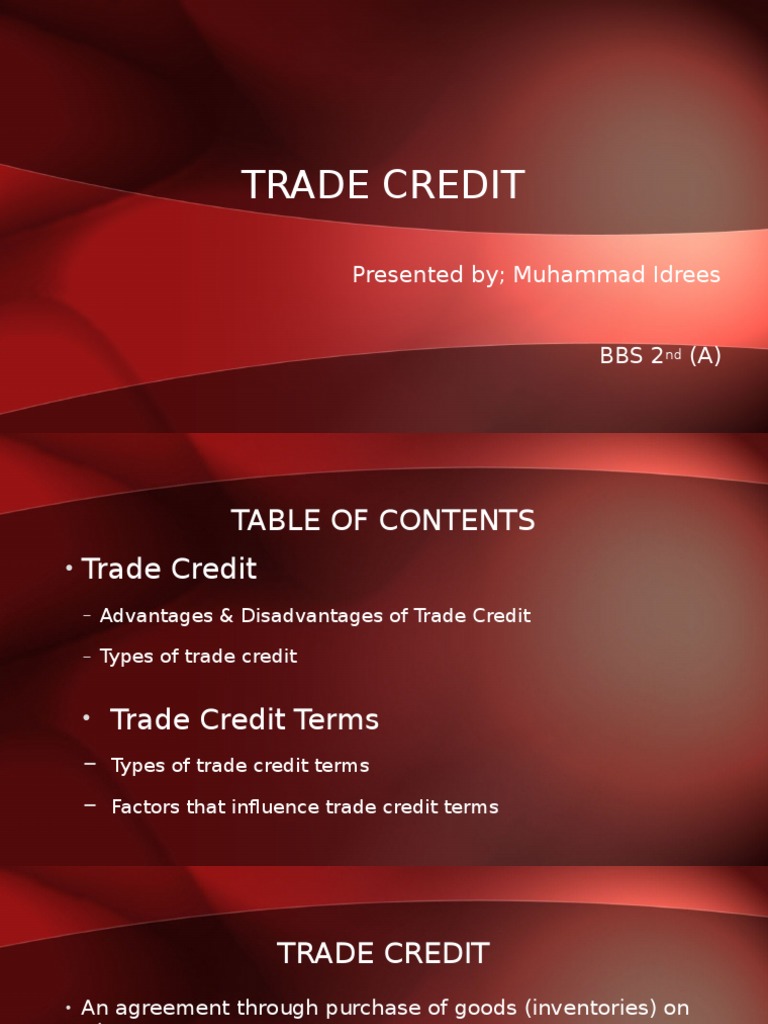 What are the types of trade credits? Leia aqui: What are the two types of trade credit – Fabalabse