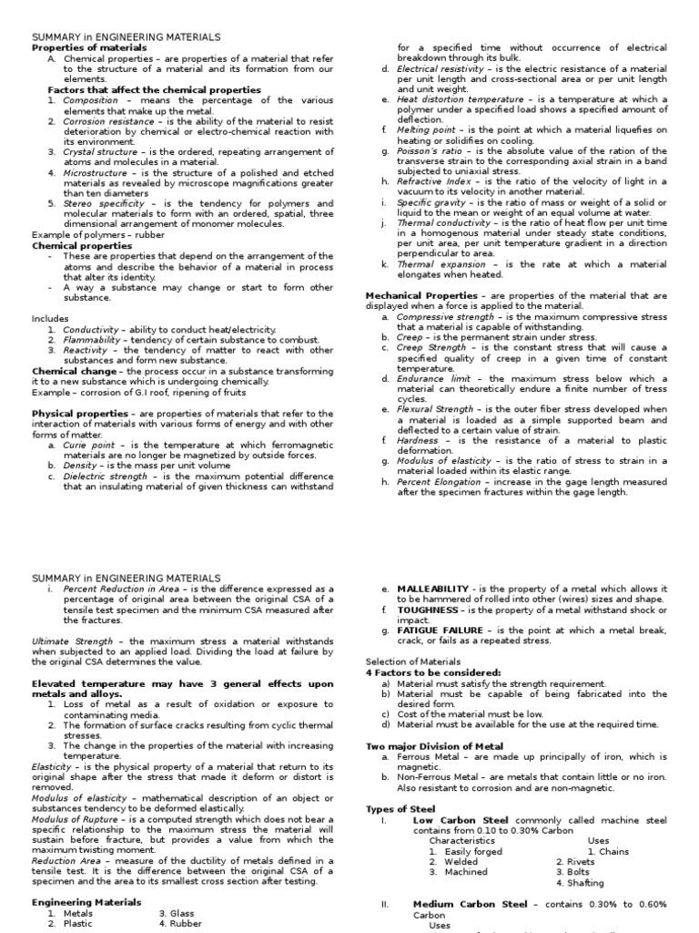 Engineering Materials - Module 2 | PDF | Deformation (Engineering) | Steel