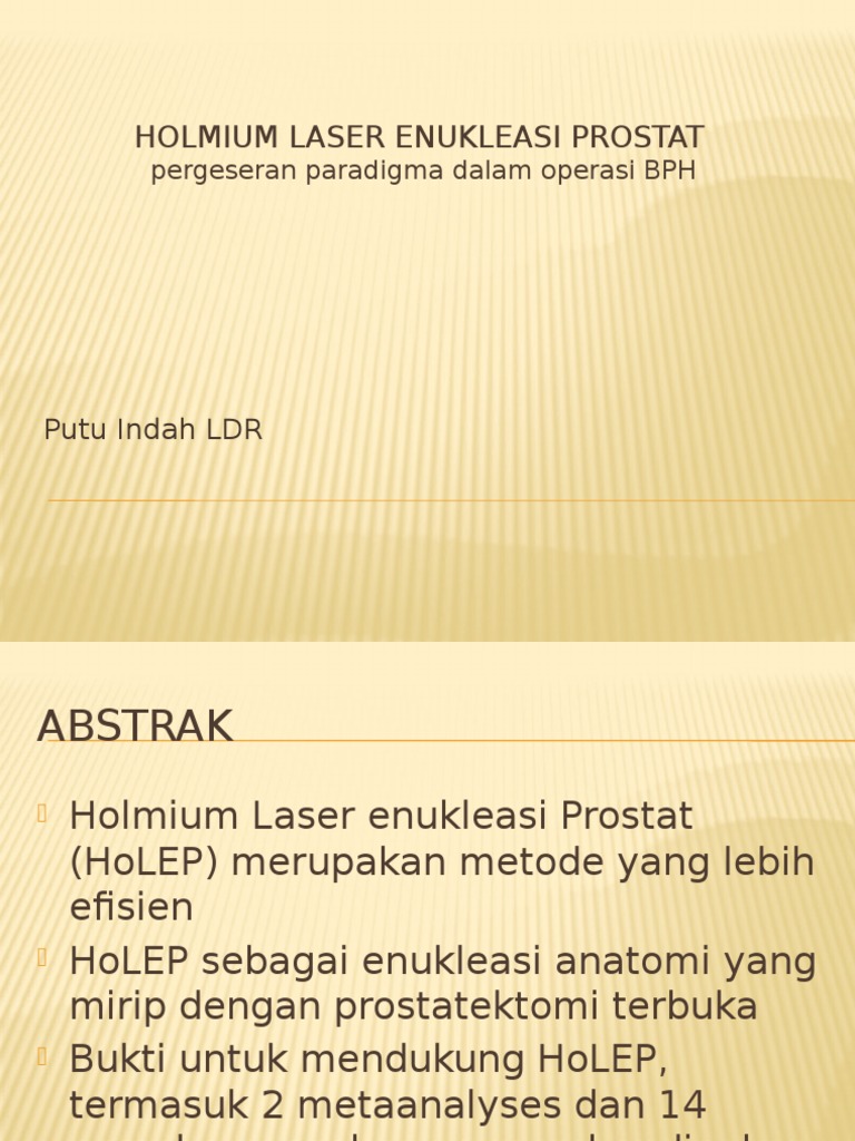 HoLEP: Revolusi dalam Operasi BPH | PDF