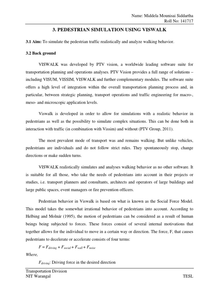 Pedestrian Simulation Using Viswalk | PDF | Simulation | Traffic