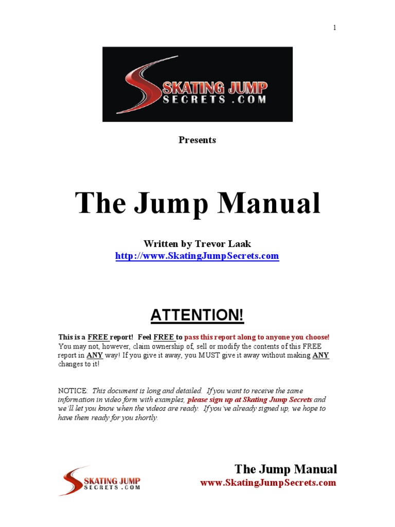 Figure Skating Jumping: Coaches Jump Manual | PDF | Athletic Sports ...