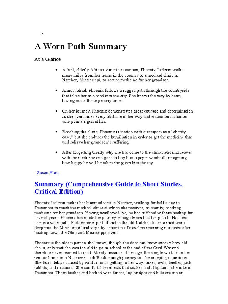 A Worn Path Summary | PDF