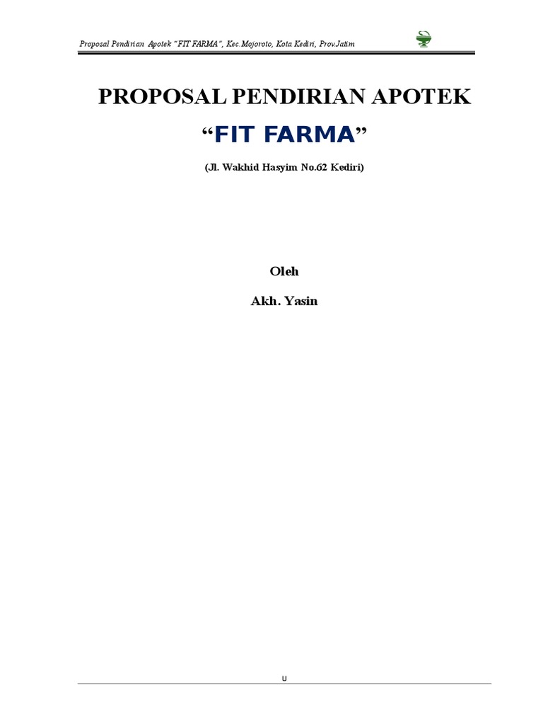 Proposal Pendirian Apotek | PDF