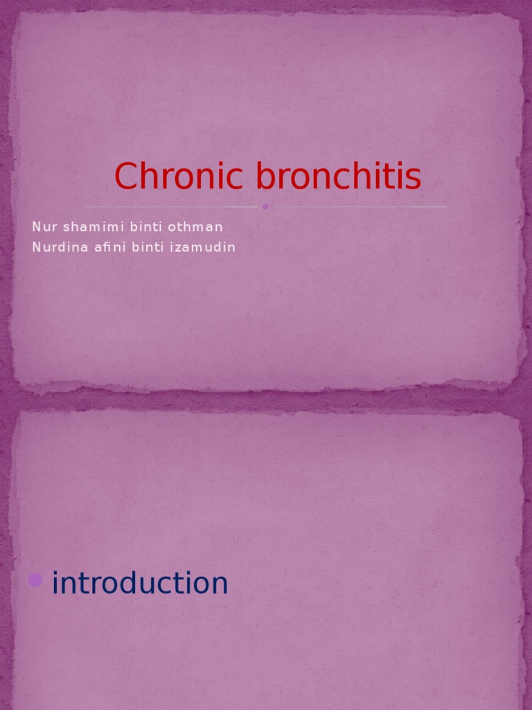 Chronic Bronchitis | PDF | Bronchitis | Chronic Obstructive Pulmonary ...