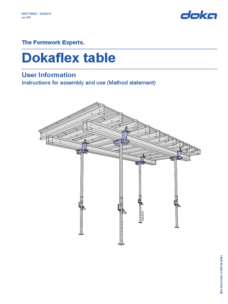Doka Table Form | PDF | Scaffolding | Safety