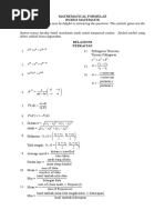 Senarai Rumus Matematik SPM | PDF