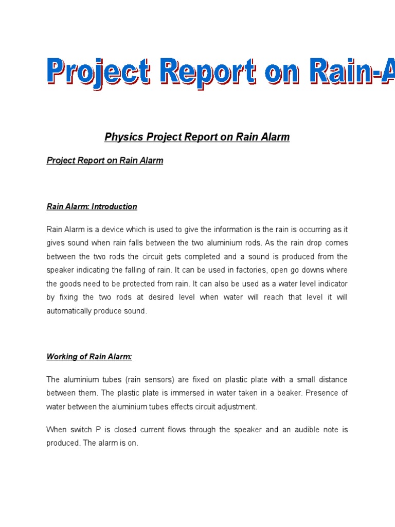 Rain Alarm Project Report | PDF
