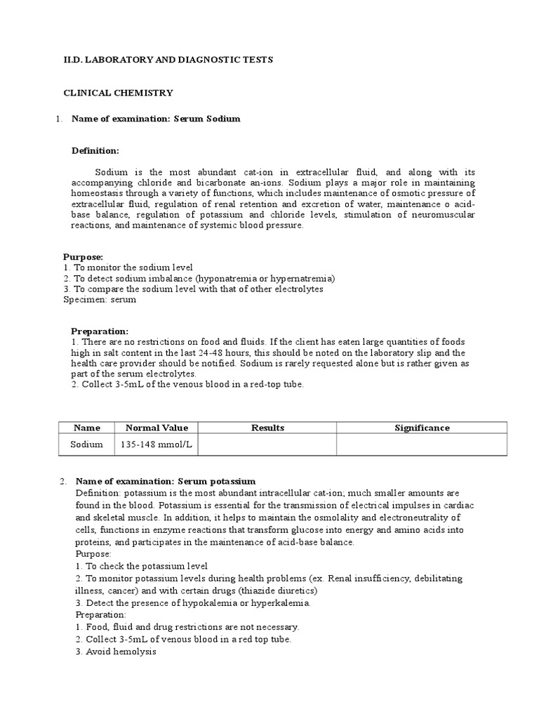 Interpretation of Common Laboratory Tests: An Overview of Serum ...