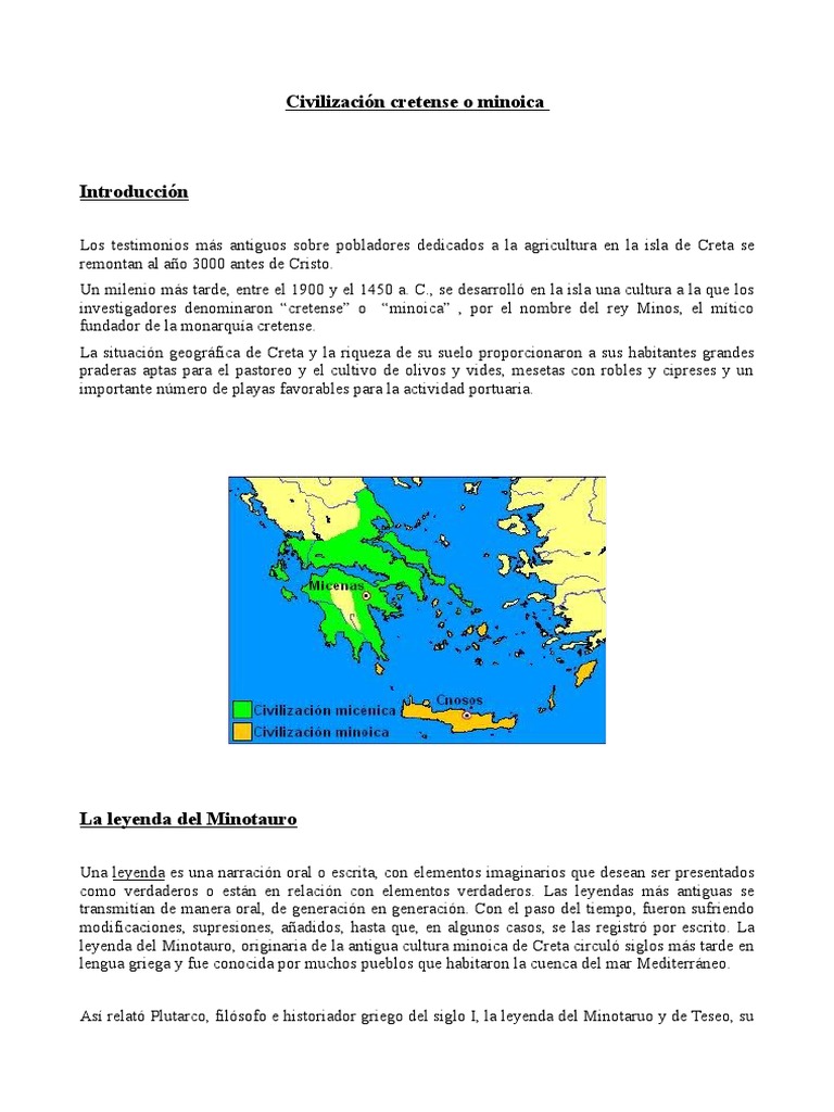 Civilización Minoica | PDF | Minotauro | Teseo