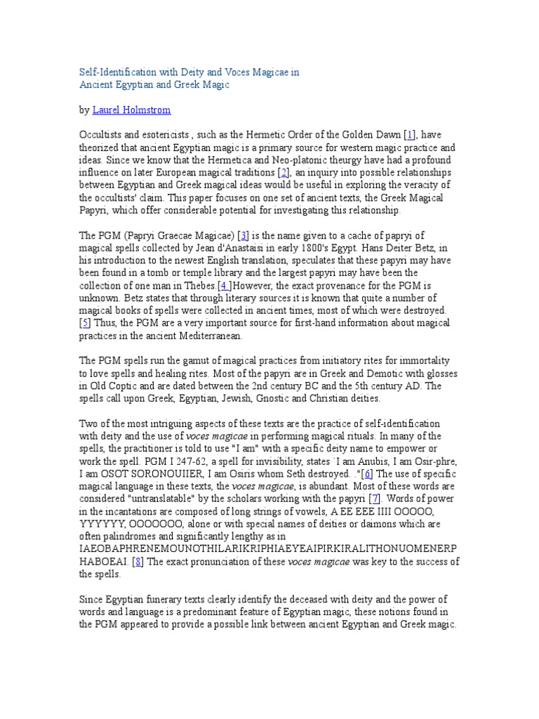 Egyptian Origin of Greek Magic | PDF | Ancient Egyptian Religion ...