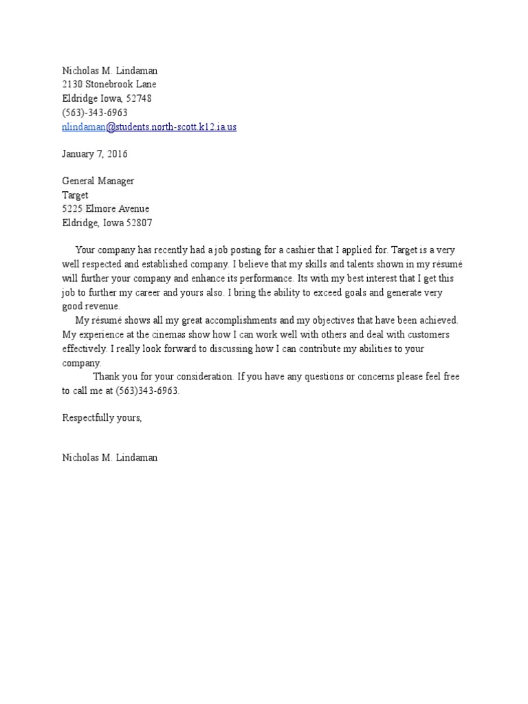 Job Application for Target Cashier Position | PDF