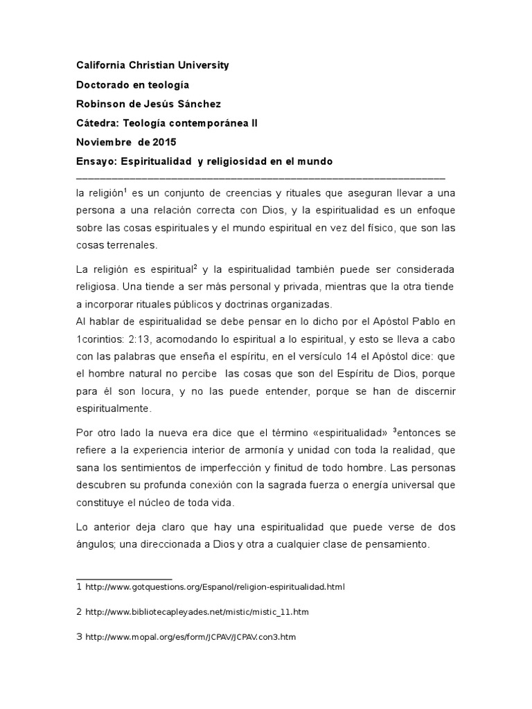 Espiritualidad y Religiosidad: Distinciones | PDF | Dios | Biblia