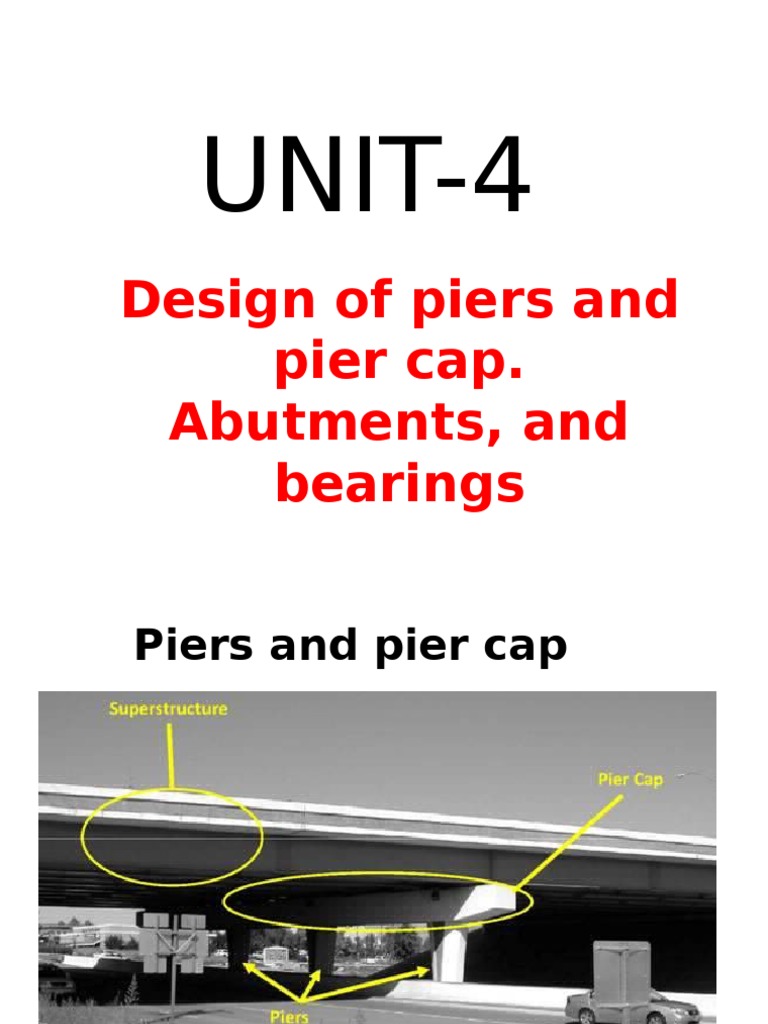 Design of Piers and Pier Cap. Abutments, and Bearings | PDF | Transport ...