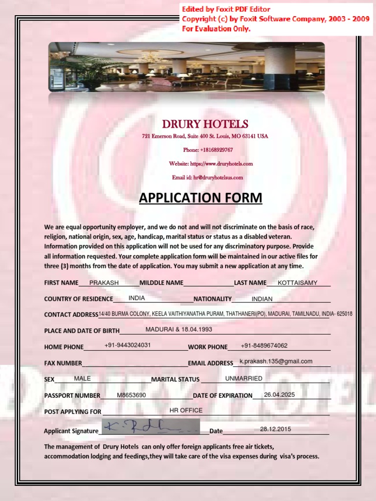 Drury Hotel Application and Interview Usa | Download Free PDF | Travel ...