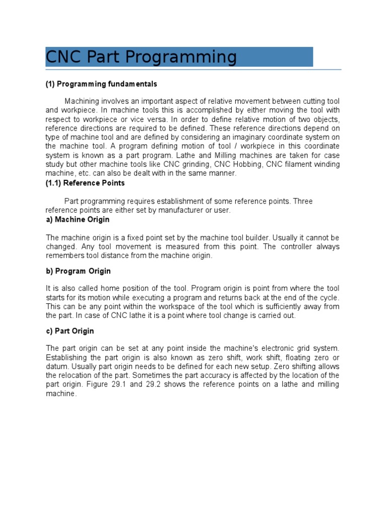 CNC Part Programming | PDF | Numerical Control | Binary Coded Decimal CNC Part Programming | PDF | Numerical Control | Binary Coded Decimal