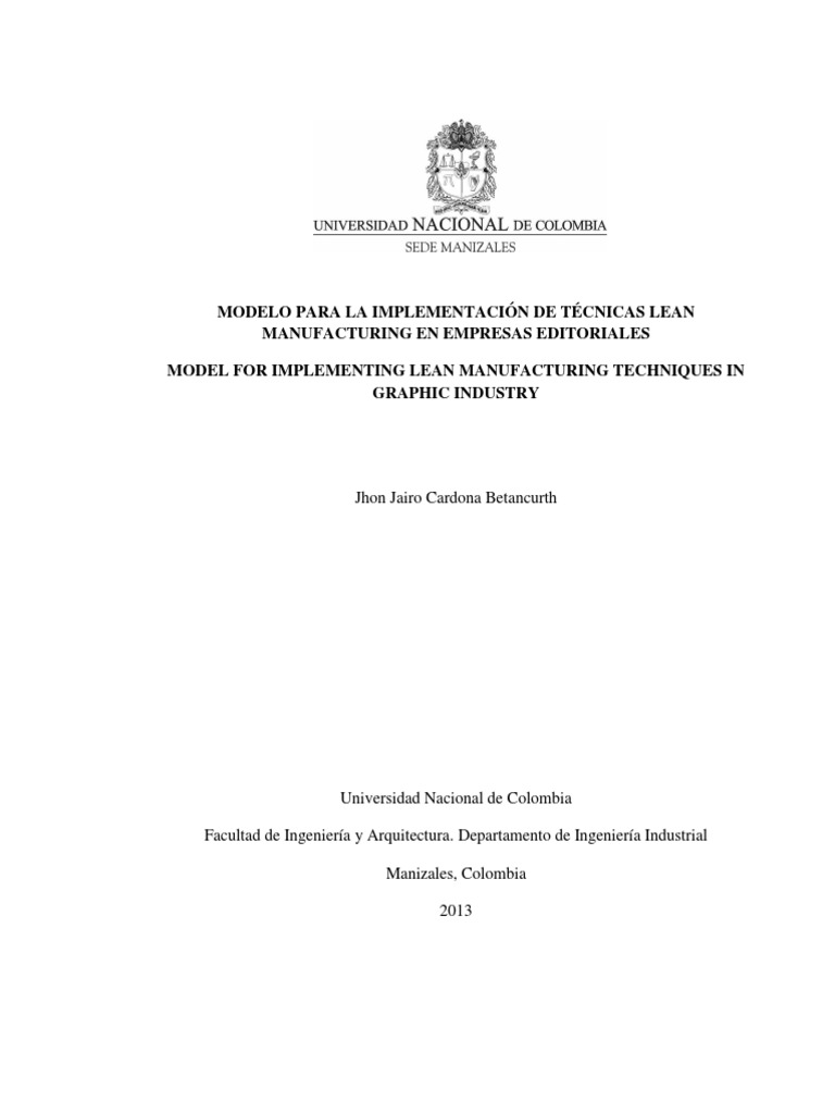 Modelo - para - La - Implementacion - de - Tecnica Lean Manufacturing ...