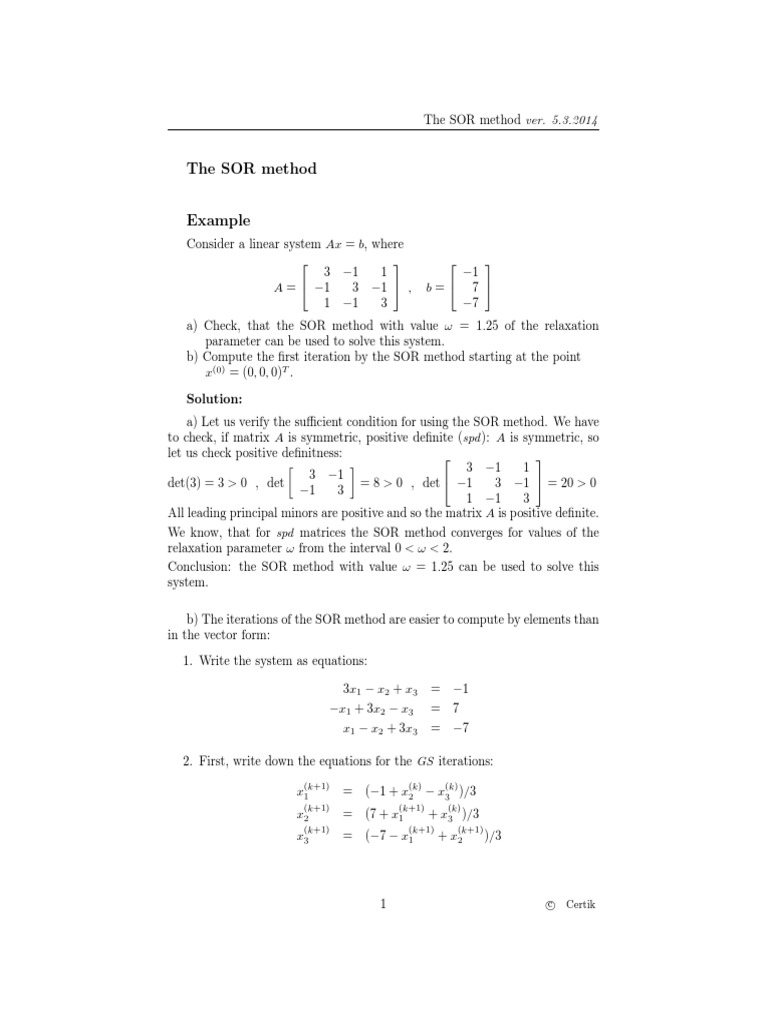The SOR Method | PDF