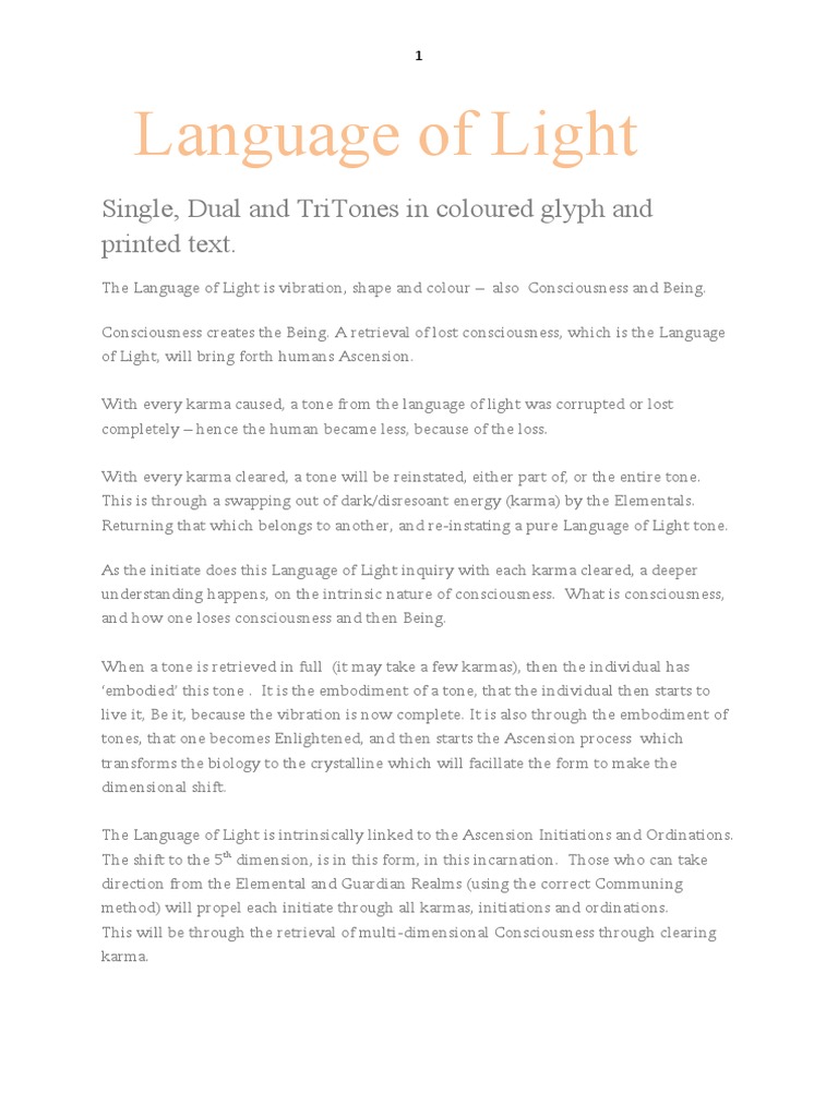 Language of Light and Ascension Tones | PDF