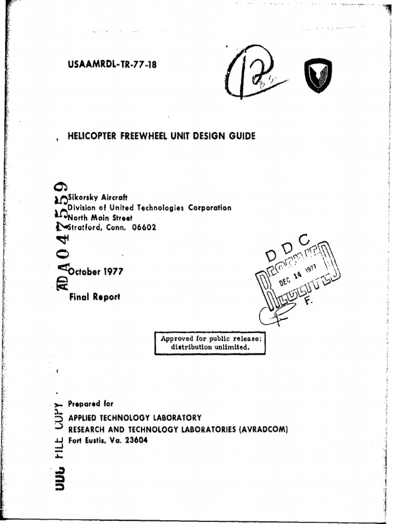 Helicopter Freewheel Unit Design Guide | PDF | Clutch | Transmission ...