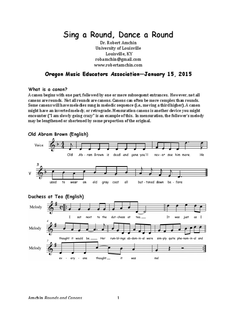 Understanding Rounds and Canons in Music | PDF | Art