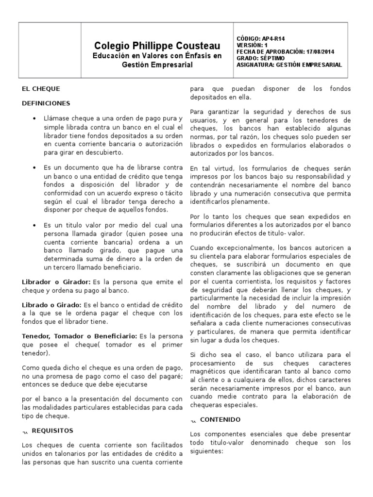 Guia de Cheques | PDF | Cheque | Bancos