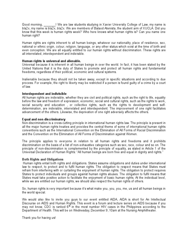 An Introduction to the Universal, Inalienable, Interdependent and Equal ...