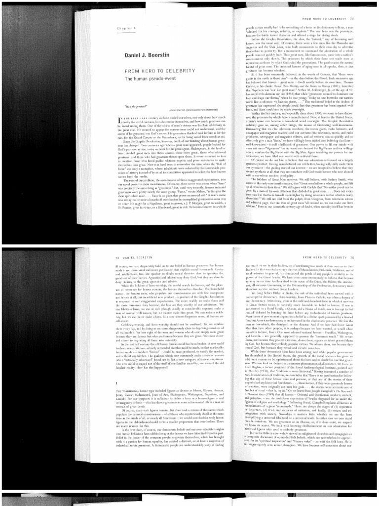 From Hero To Celebrity - The Human Pseudo-Event | PDF