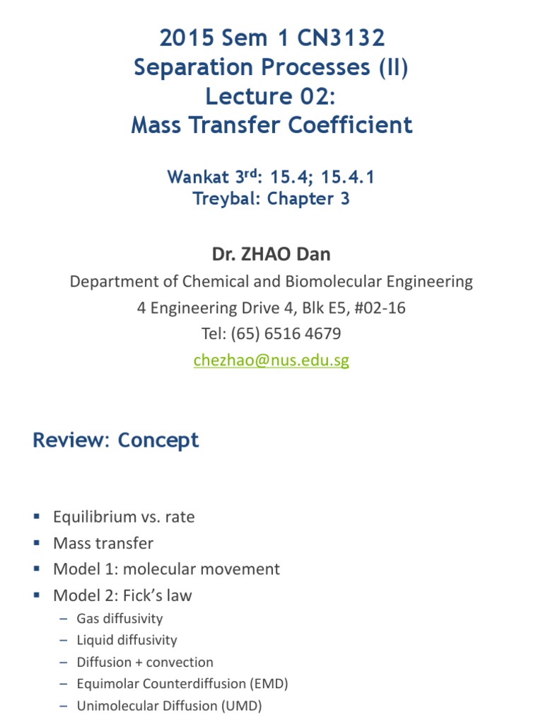 Mass Transfer Coefficient Overview | PDF | Phase (Matter) | Solution