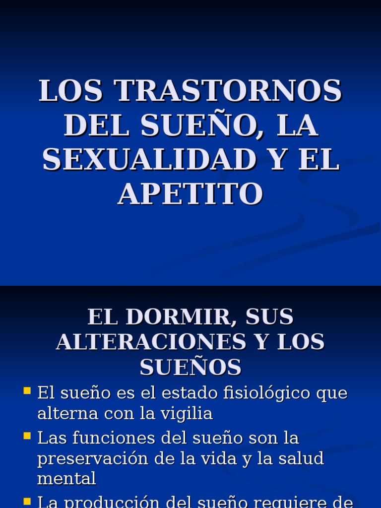 Trastornos del sueño y sexualidad | PDF | Dormir | Orientación sexual