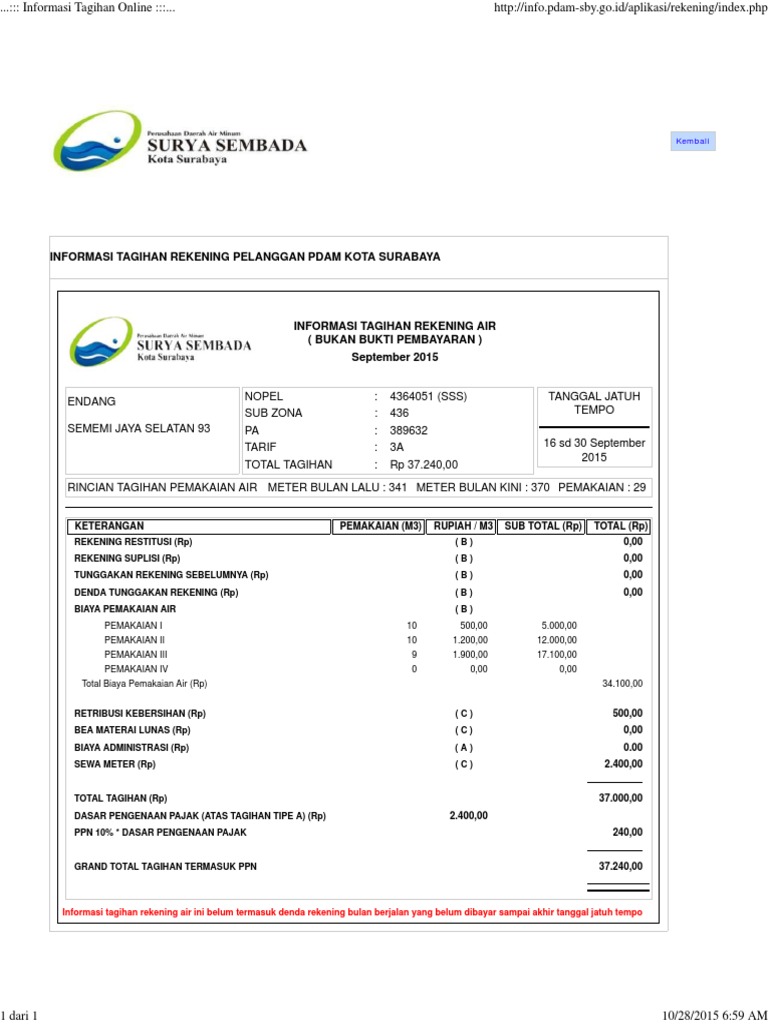 Informasi Tagihan Online .. | PDF