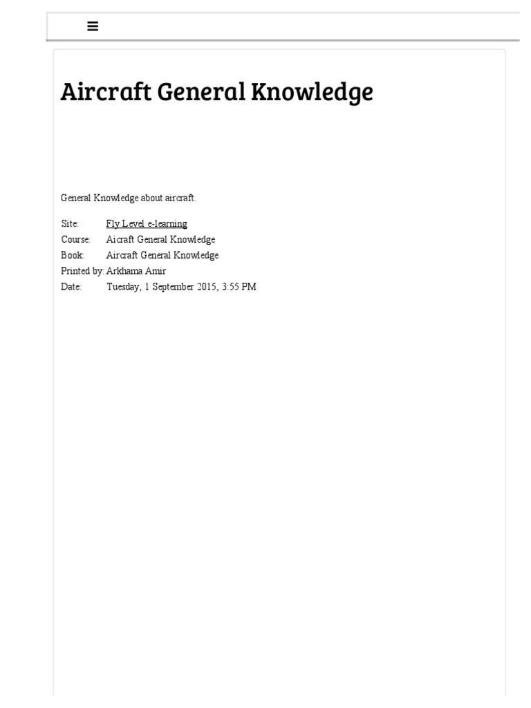 Aircraft General Knowledge Overview | PDF | Flight Control Surfaces ...