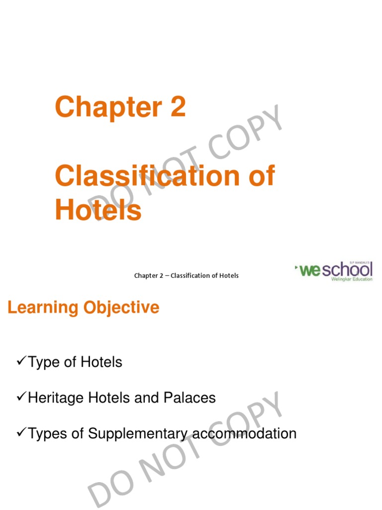 Chapter 2 - Classification of Hotels | PDF | Motel | Hotel