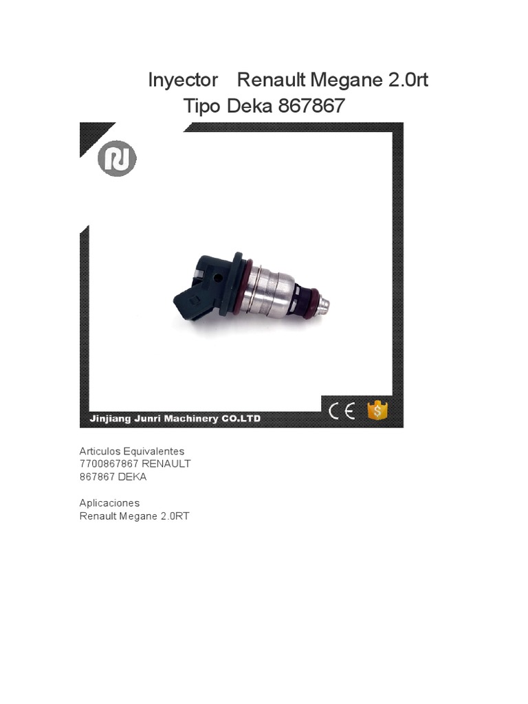 Inyector Renault Megane 2.0RT | PDF