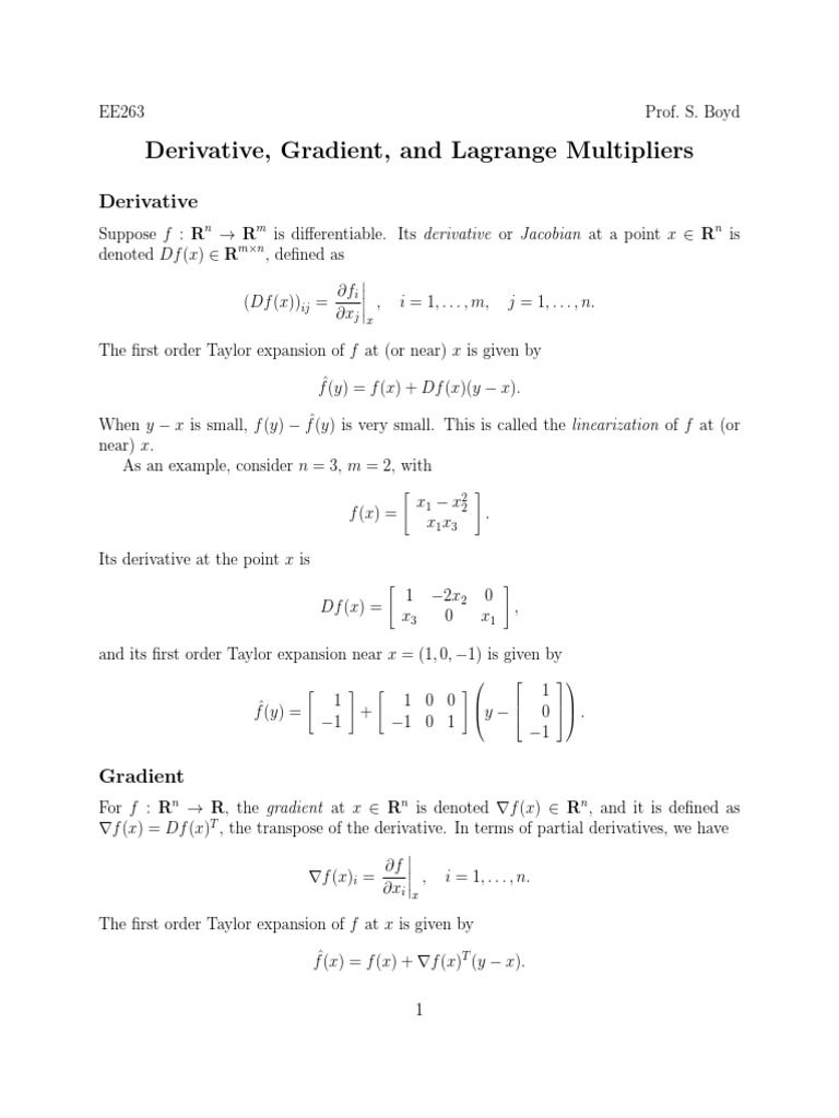 Gradient Lagrange | PDF | Gradient | Computational Science