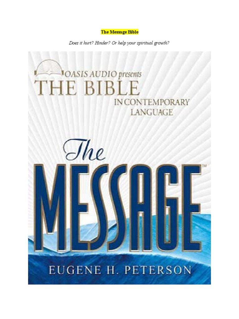 The Message Bible (True or Not?) | PDF | Lord's Prayer | Ancient ...
