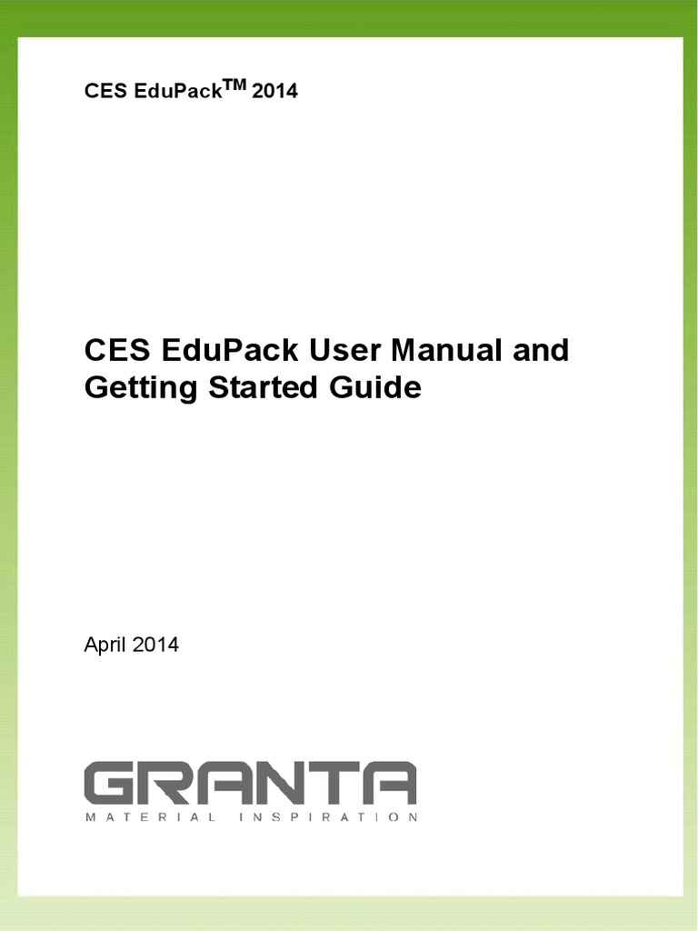 CES EduPack Manual and Getting Started Guide | PDF | Composite Material ...