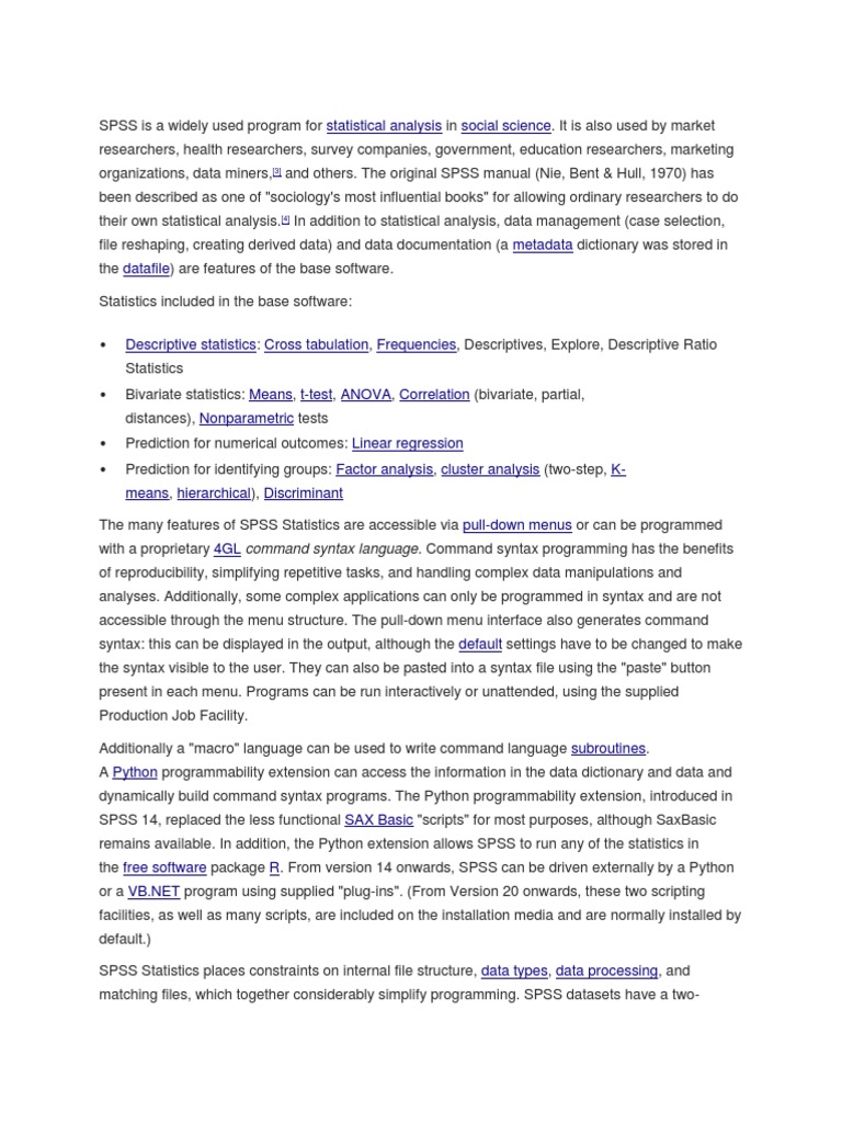 SPSS Implications | PDF | Spss | Computer Programming