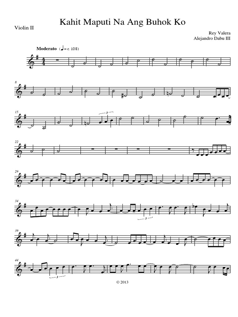 Kahit Maputi Na Ang Buhok Ko - Violin II | PDF