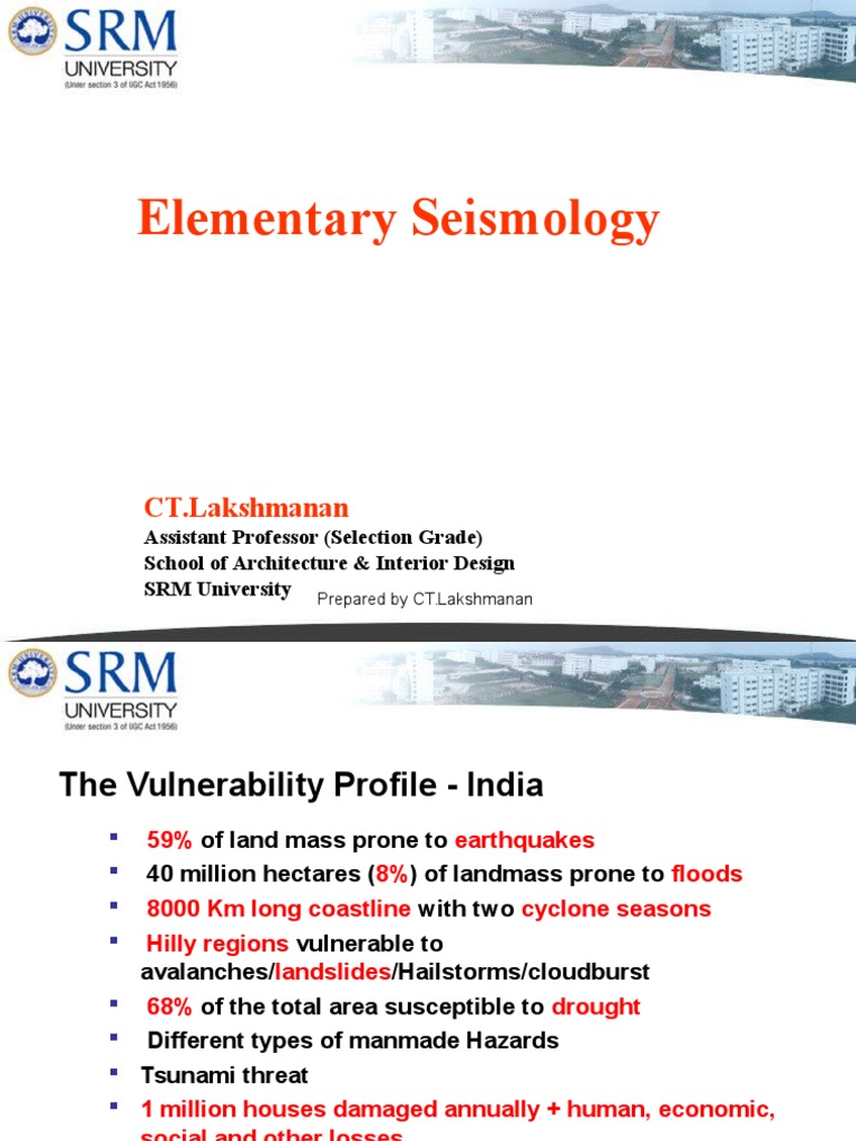 Elementary Seismology: CT - Lakshmanan | PDF | Earthquakes | Geophysics