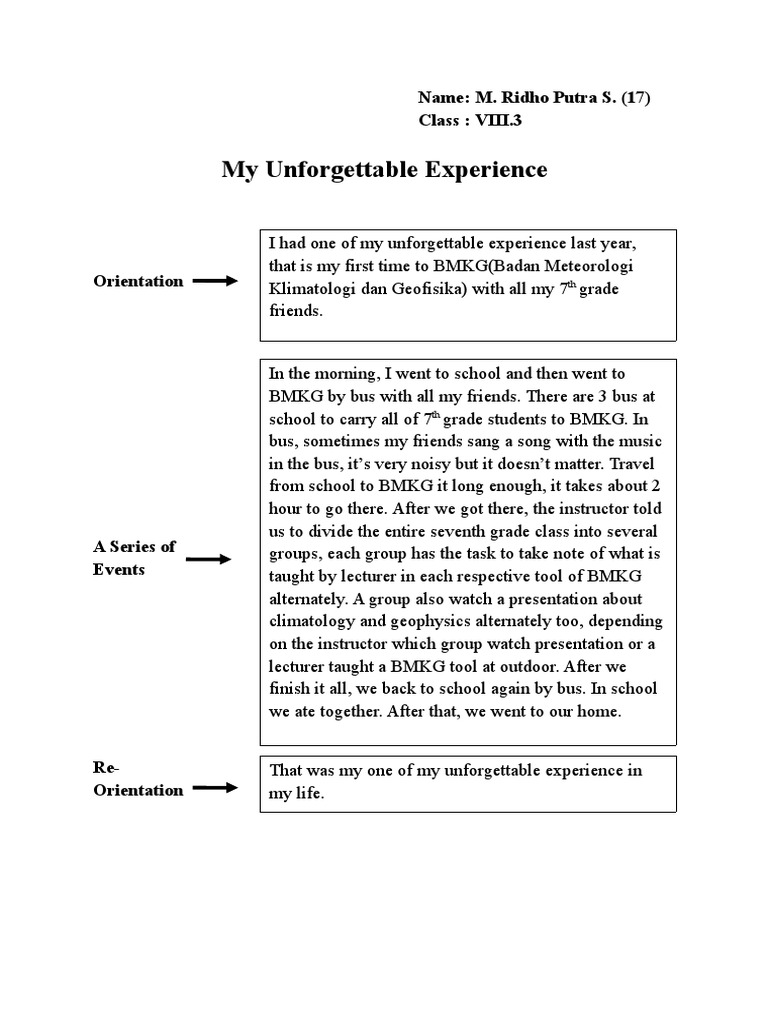 My Unforgettable Experience | PDF