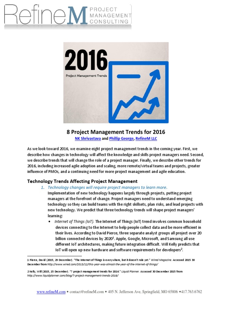 2016 Project Management Trends Insights | PDF | Agile Software ...