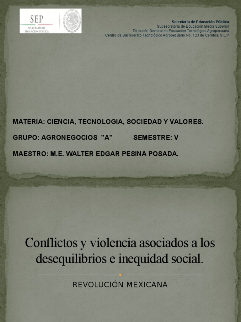Conflictos y Violencia Asociados A Los Desequilibrios e 1 | PDF | México | revolución mejicana