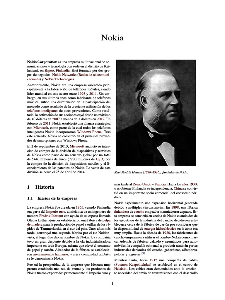 Historia de Nokia | PDF | Nokia | Teléfonos móviles