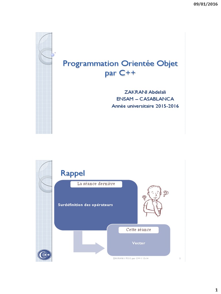 Programmation Orientée Objet Par C++ | PDF | Array Data Structure | C++