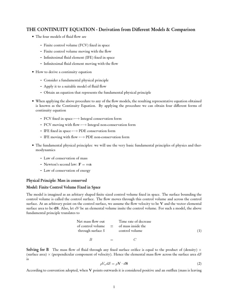 CFD Continuity Equation Part1 | PDF | Fluid Dynamics | Partial ...
