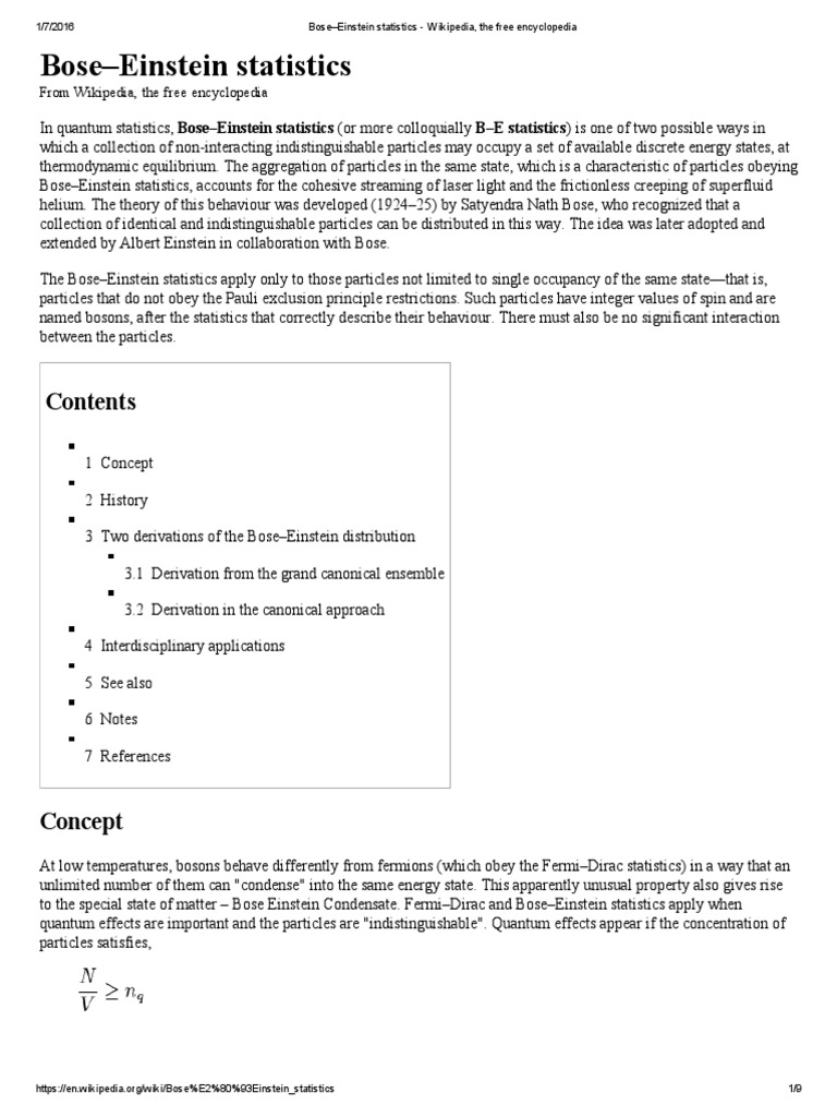 Bose–Einstein Statistics - Wikipedia, The Free Encyclopedia ...