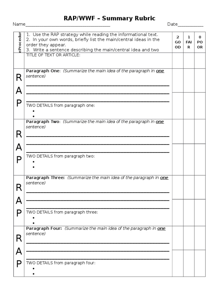 Rap Rubric 1 | PDF | Computers